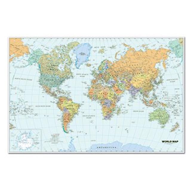 Us & World Maps Laminated World Map 38X25 - Walmart.com - Walmart.com