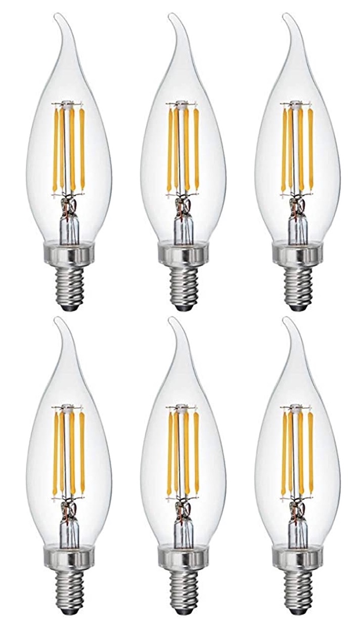 (6 bulbs) GE Lighting 32596 LED Chandelier CAC Light Bulb, Soft White ...