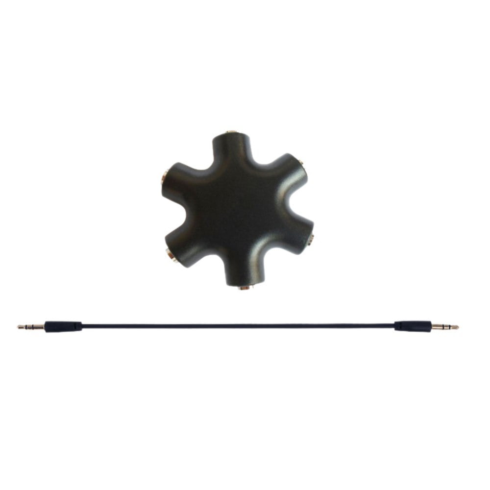 3.5mm Multi Headphone Audio Splitter 6-Jack Female Connector Adapter ...