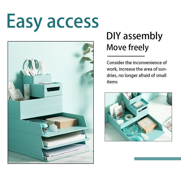 relayinert Office Desktop Organizer A4 Paper Drawer Storage Box Multi ...