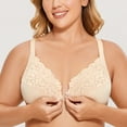 DELIMIRA Women's Front Closure Full Coverage Lace Underwire Racerback Bra - Walmart.com