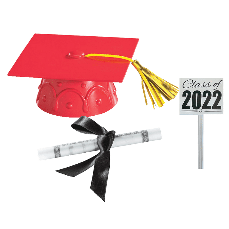 Red Graduation Cap And Diploma 2022