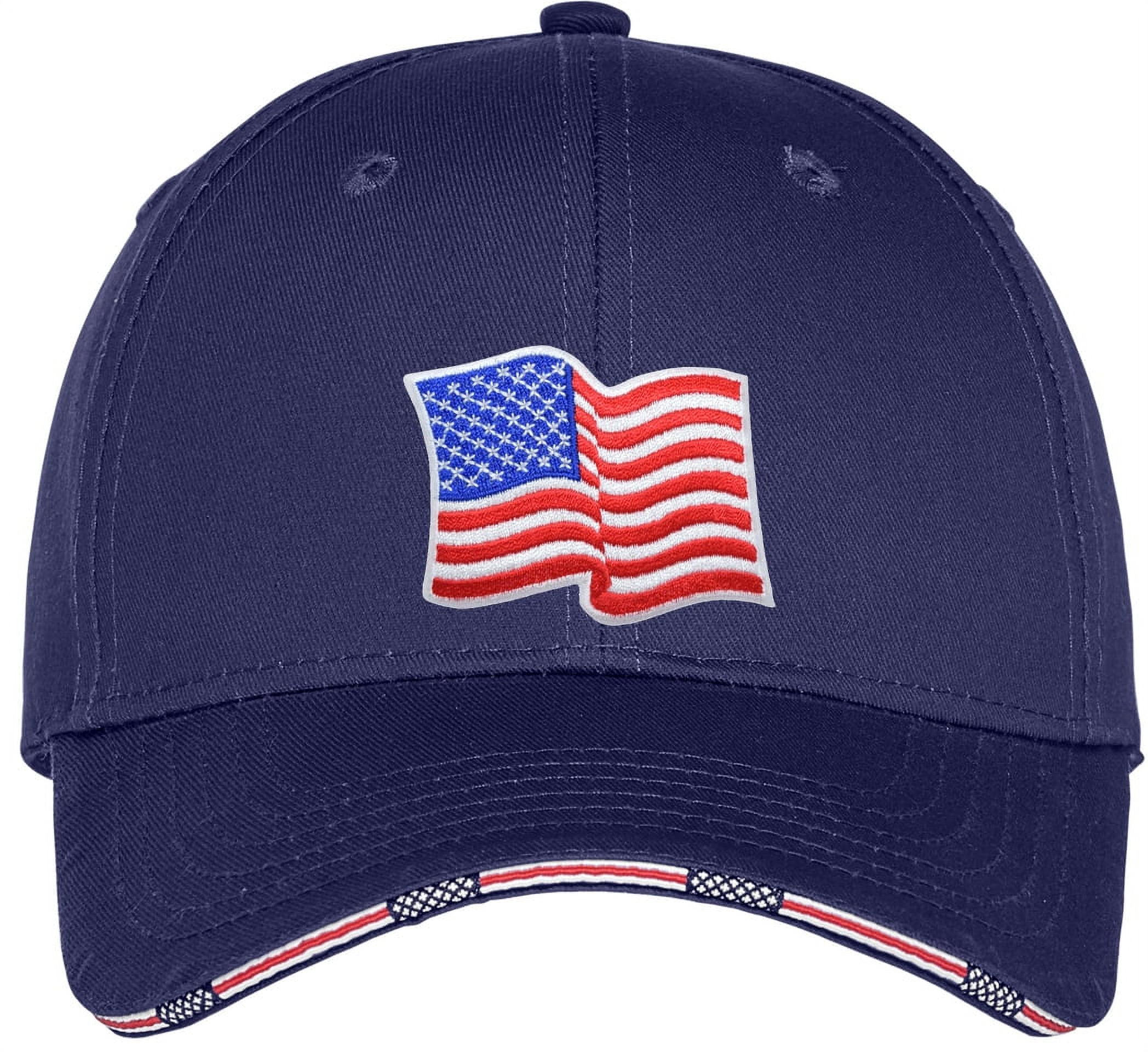 Adult Patriotic Waving US Flag Patch Americana Style Adjustable Cotton ...