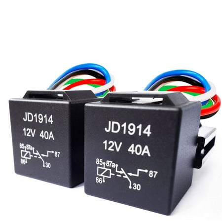 Artrinck 5-Pin JD1914 12V 40A Car Relays,with Interlocking Relays ...