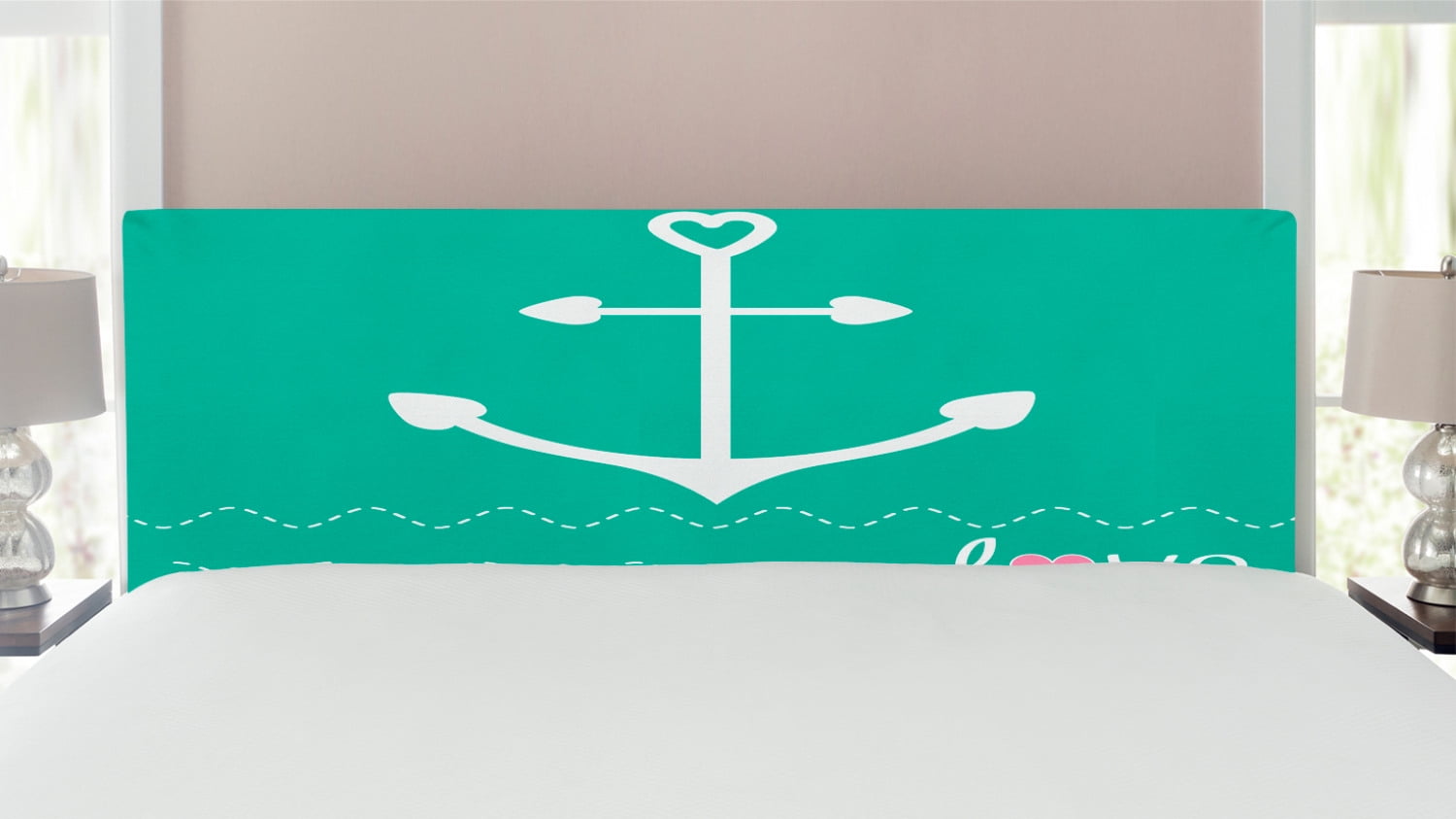 Anchor Headboard, Anchor Heart Shapes and Wavy Lines on the Bottom ...