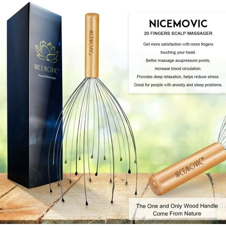 Scalp Massager, Wooden Handheld Head Massager Scratcher Tingler Tools ...