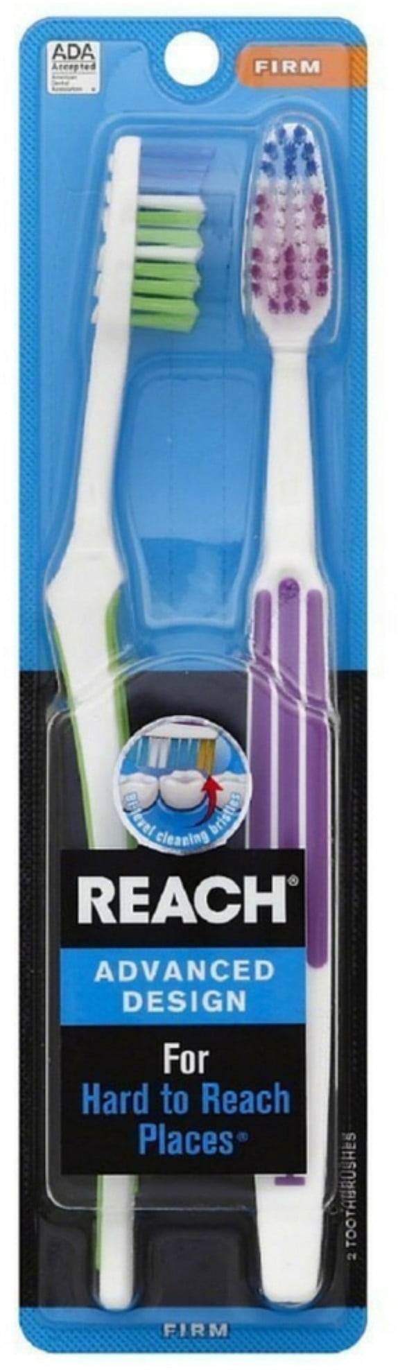 REACH Advanced Design Toothbrushes Soft Full Head Value Pack 2 ea (Pack ...