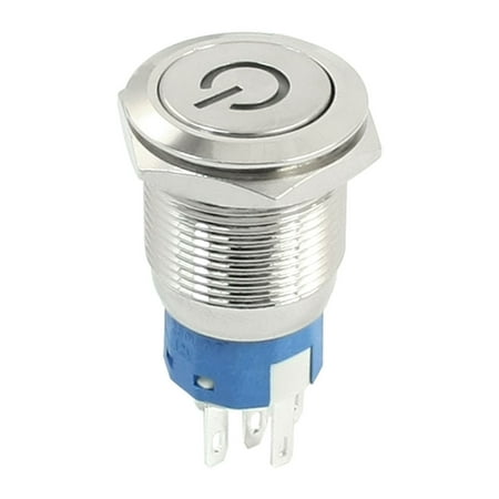 DC 12V Green Angel Eye LED SPDT 19mm Locking Stainless Steel Push ...