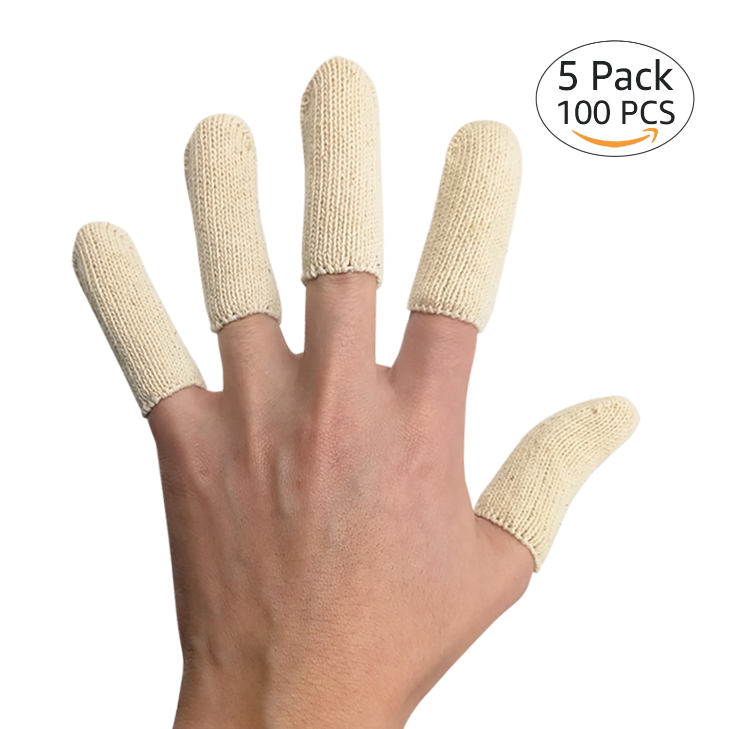 EvridWear Premium Cotton Finger Cots, reusable Toe Thumb Protector (L ...