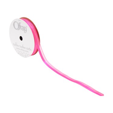 Offray Ribbon, Pink 1 1/2 inch Wired Sheer Ribbon for Floral, Crafts ...