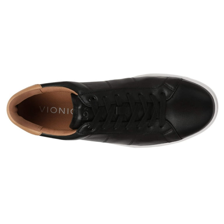 Vionic Men's Lucas II Lace-Up Casual Leather Sneaker - Black Tan