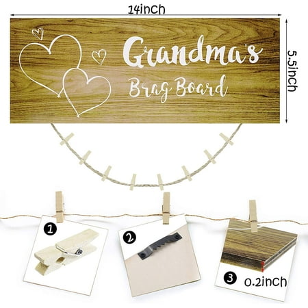 Grandma's Brag Board Wooden Hanging Photo Frame Nana Grandmothers Photo ...
