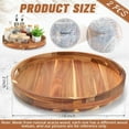 2 Pack 18 Inch Acacia Wood Turntable with Handle Wooden Rotating ...
