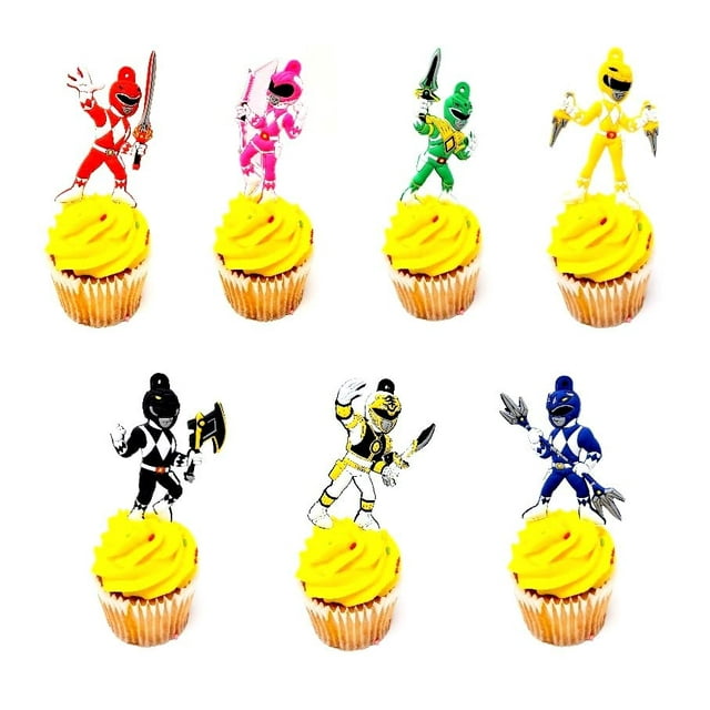 Power Rangers Birthday Cupcake Cake Topper Set Featuring the Power ...