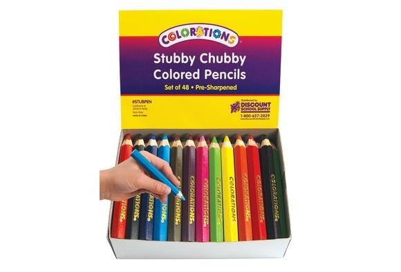 Colorations Stubby Chubby Colored Pencils - Set of 48 (Item # STUBPEN ...