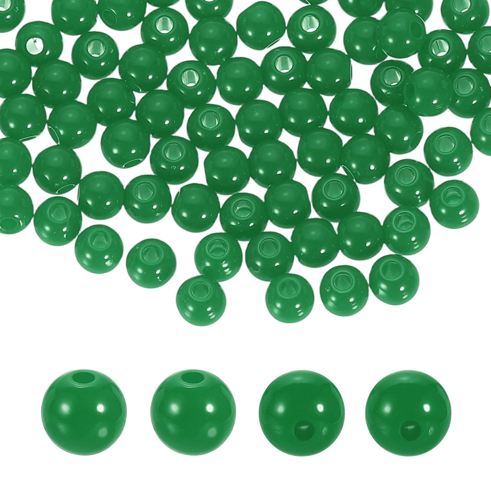 Click here for Uxcell 100pcs Green Acrylic Round Beads 6mm Dia 1.... prices