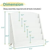 Masiis Kids Bookshelf 5-Tier Kids Bookcase for Rooms White Book Display ...