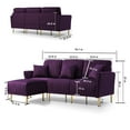 Llinc Store L Shaped 3 Seater Velvet Modular Corner Sofa Sectional Sofa ...