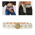 Eye Catching Wide Disc Belt Adult Decorative PU Waist Belt for Women ...