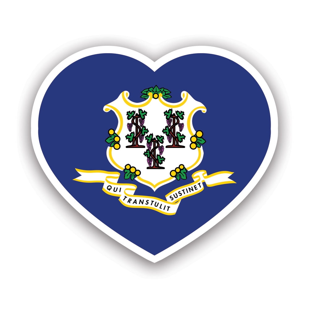 Connecticut Heart Sticker Decal - Self Adhesive Vinyl - Weatherproof ...