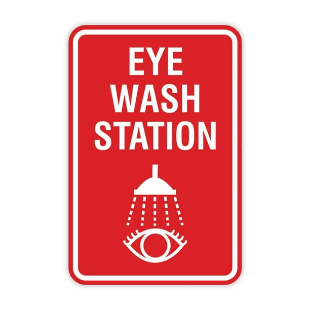 Portrait Round Eye Wash Station Sign (Red) - Small - Walmart.com