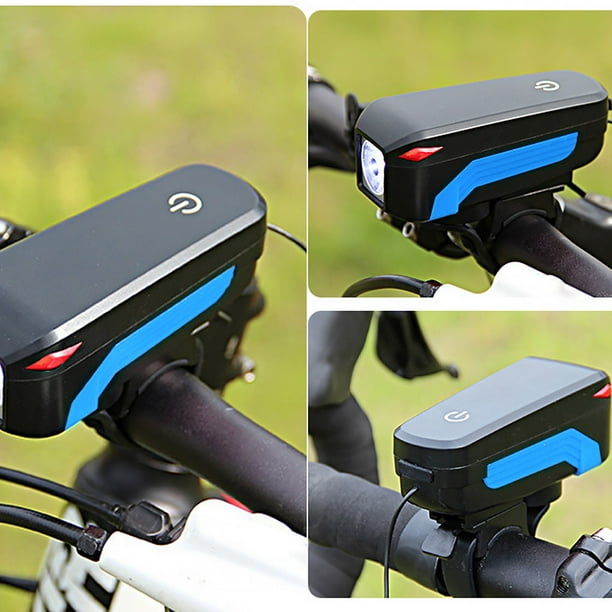 Bike USB Front Light LED Flashlight Cycling Headlight Horn Rechargeable ...