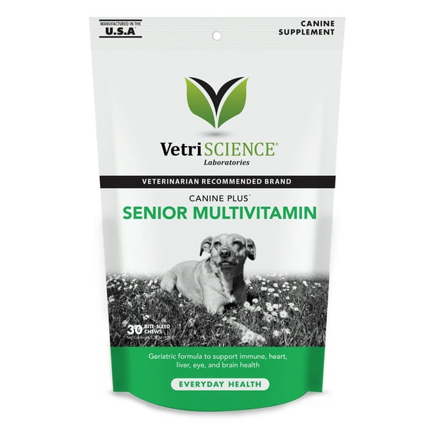 VetriScience Canine Plus Senior Multivitamin, Daily Nutritional Support ...