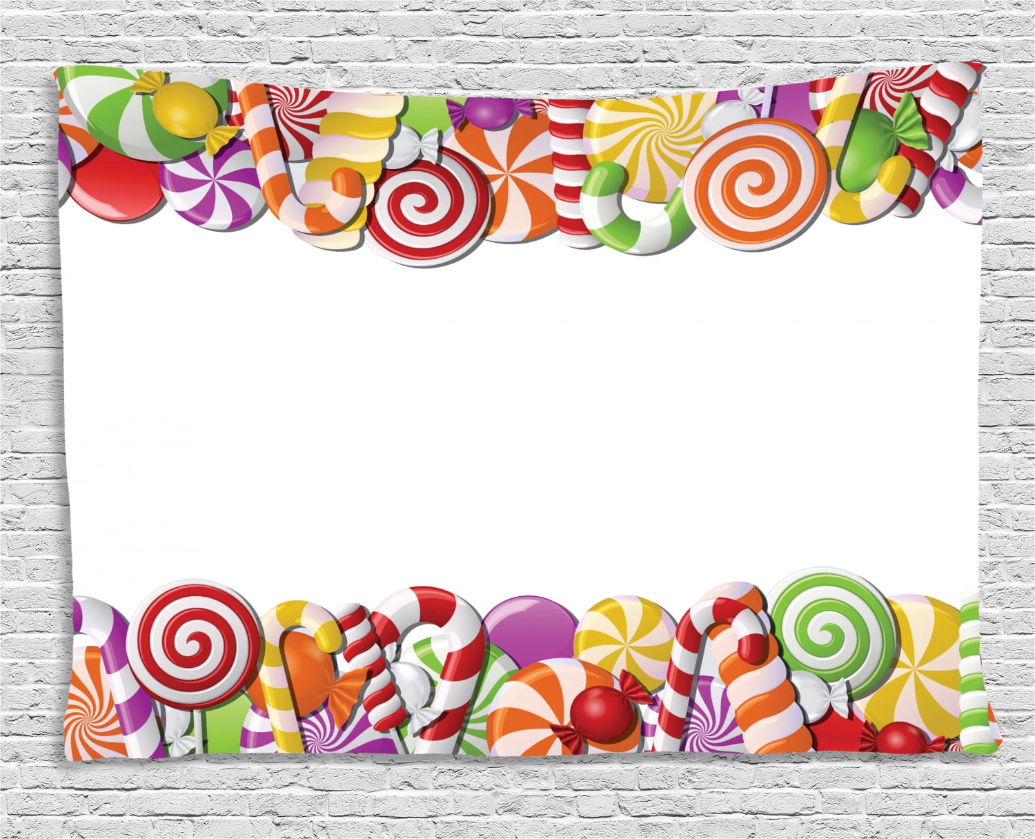 Candy Cane Tapestry, Festive and Fun Framework with Colorful Cartoon ...