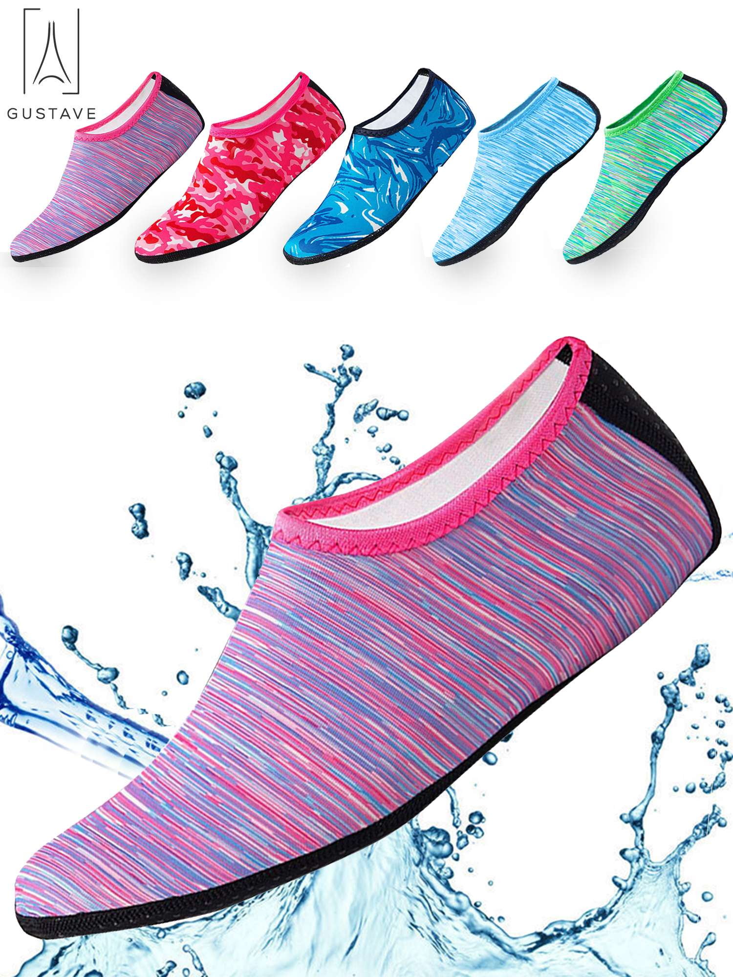 Gustave Men Women Water Socks Barefoot Quick Dry Aqua Beach Socks For Water Sport Swim Surf Yoga ...