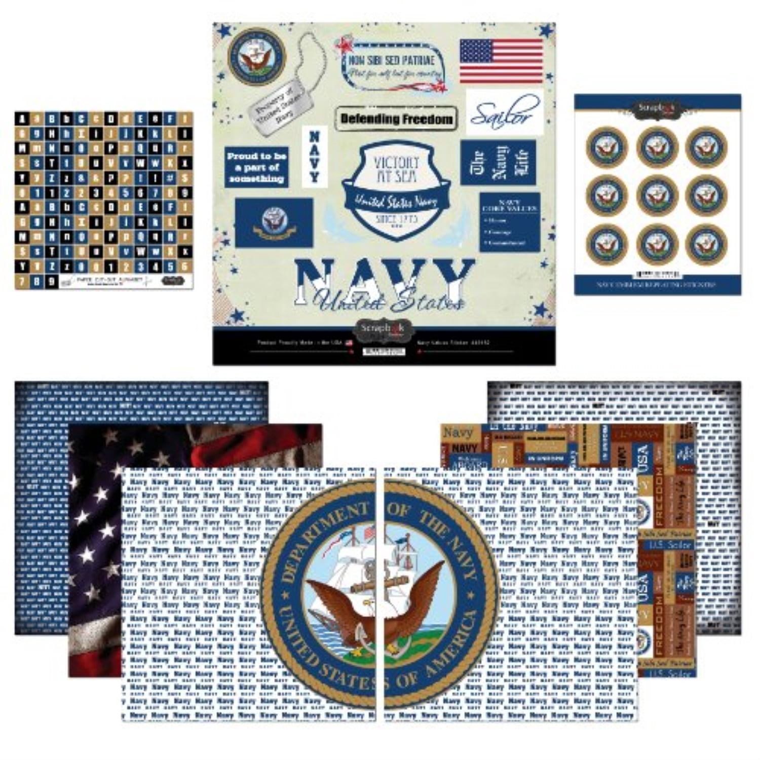 Scrapbook Customs Themed Paper and Stickers Scrapbook Kit, Navy ...