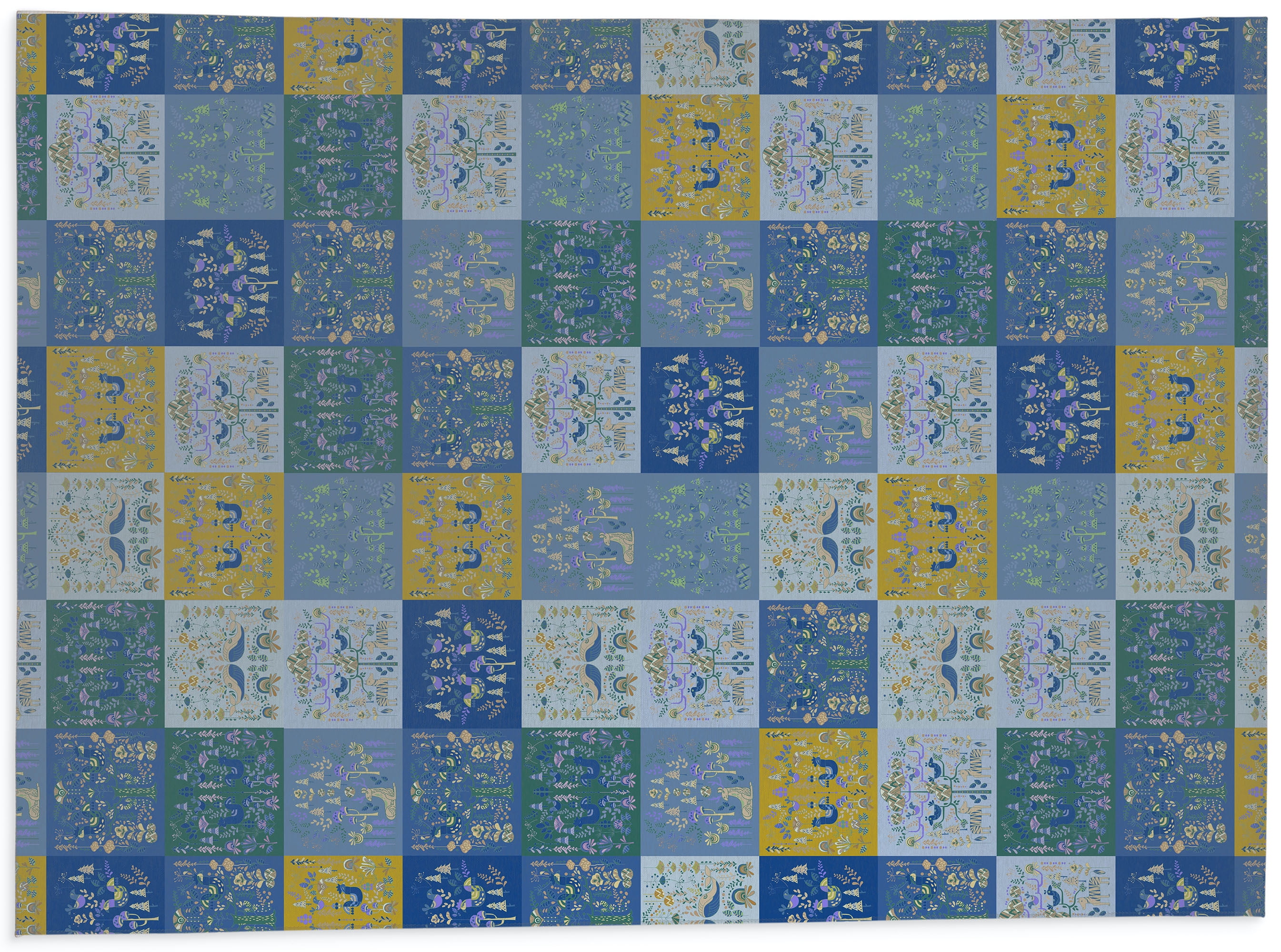 Scandinavian Patchwork Jewel Tones Office Mat by Kavka Designs ...