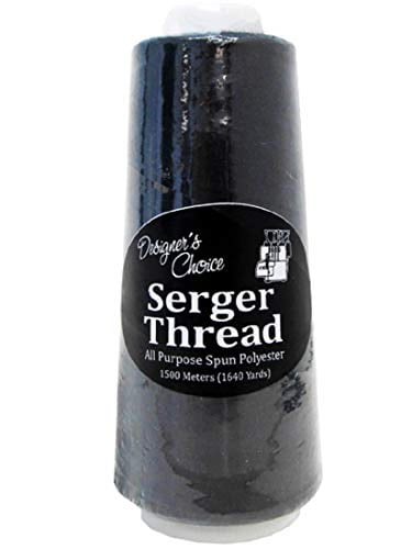 Serger Thread Cones - 1500M All Purpose for Quilting and Sewing (Black ...