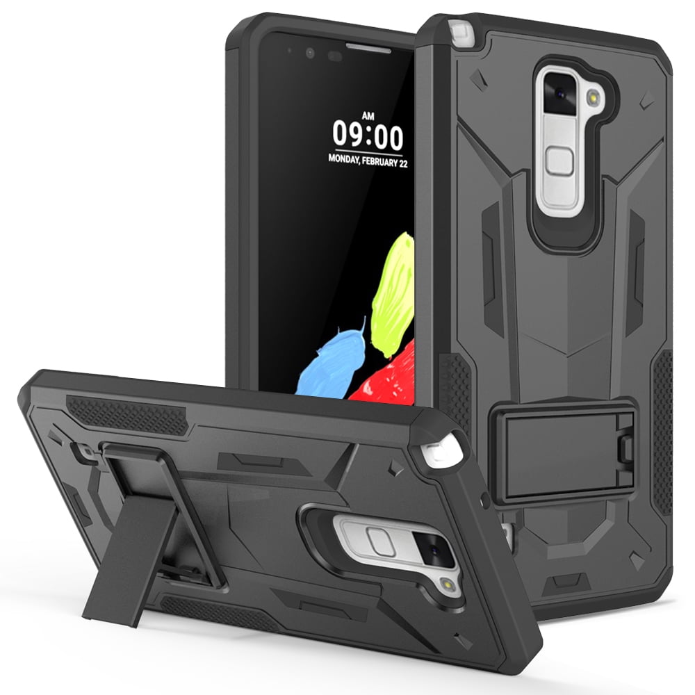 Zizo LG Stylo 2 Plus MS550 Case [Hybrid Dual Layered] with [Built in ...