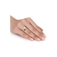 2/5 Carat (Ctw) Lab-Created Emerald and Freshwater Cultured Pearl Ring ...