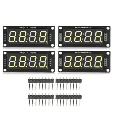 TM1637 Module, Accurate Wiring 4 Digit Digital LED Display Tube 4 Set ...