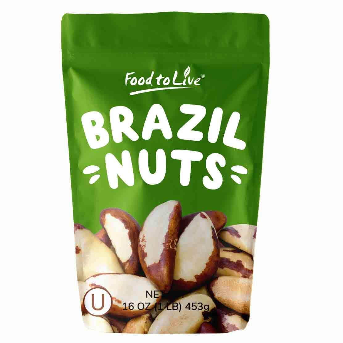 Dry Roasted Brazil Nuts, 0.5 Pounds — Vegan, Kosher — by Food to Live ...