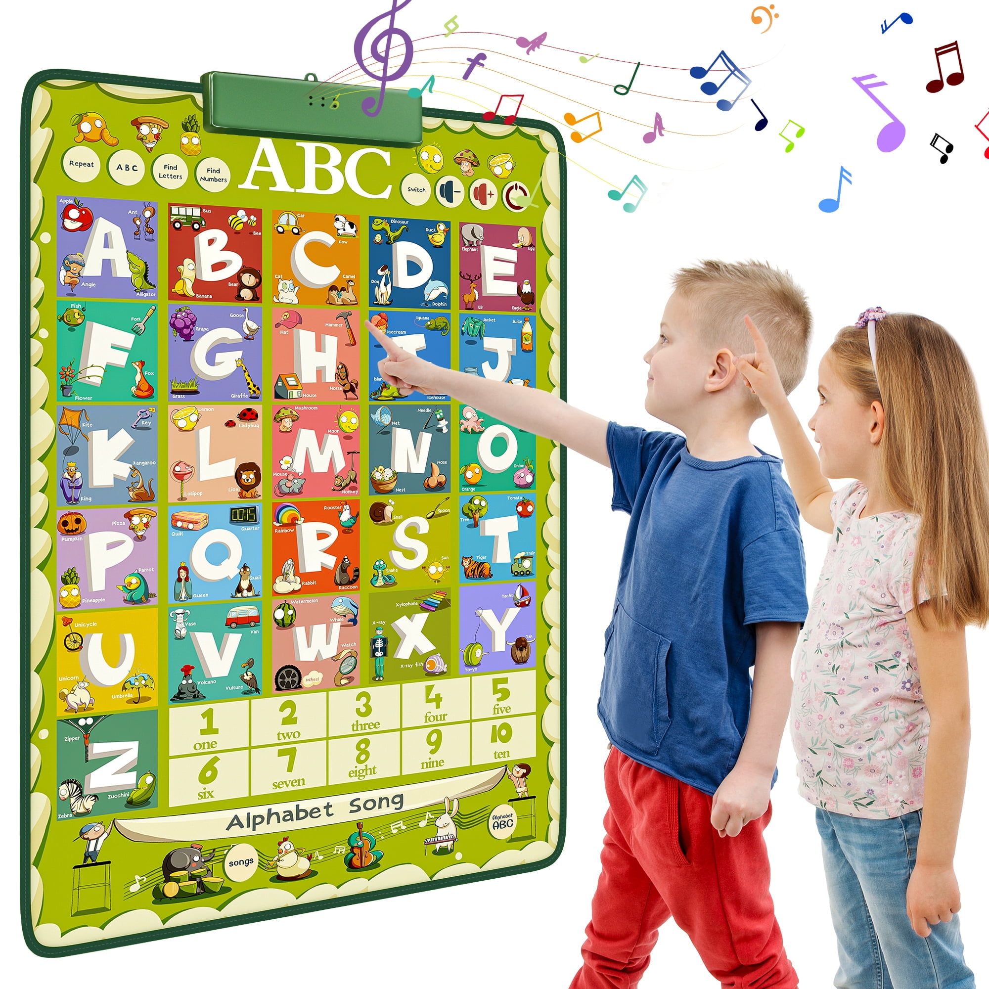 Buy Beefunni Electronic Interactive Alphabet Wall Chart, Talking ABC ...
