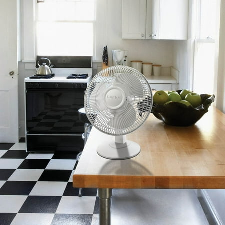 Lasko 12 Inch 3-Speed Ultra Quiet Oscillating Table Top Desk Fan, 3 ...