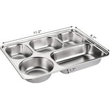 YSTDHL 3 Pack Stainless Steel Rectangular Divided Plates Tray, 5 ...