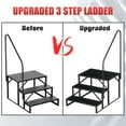 Fruyzl, 660 lbs, Metal, 3-Step RV Ladder Anti-Slip with Handrail ...
