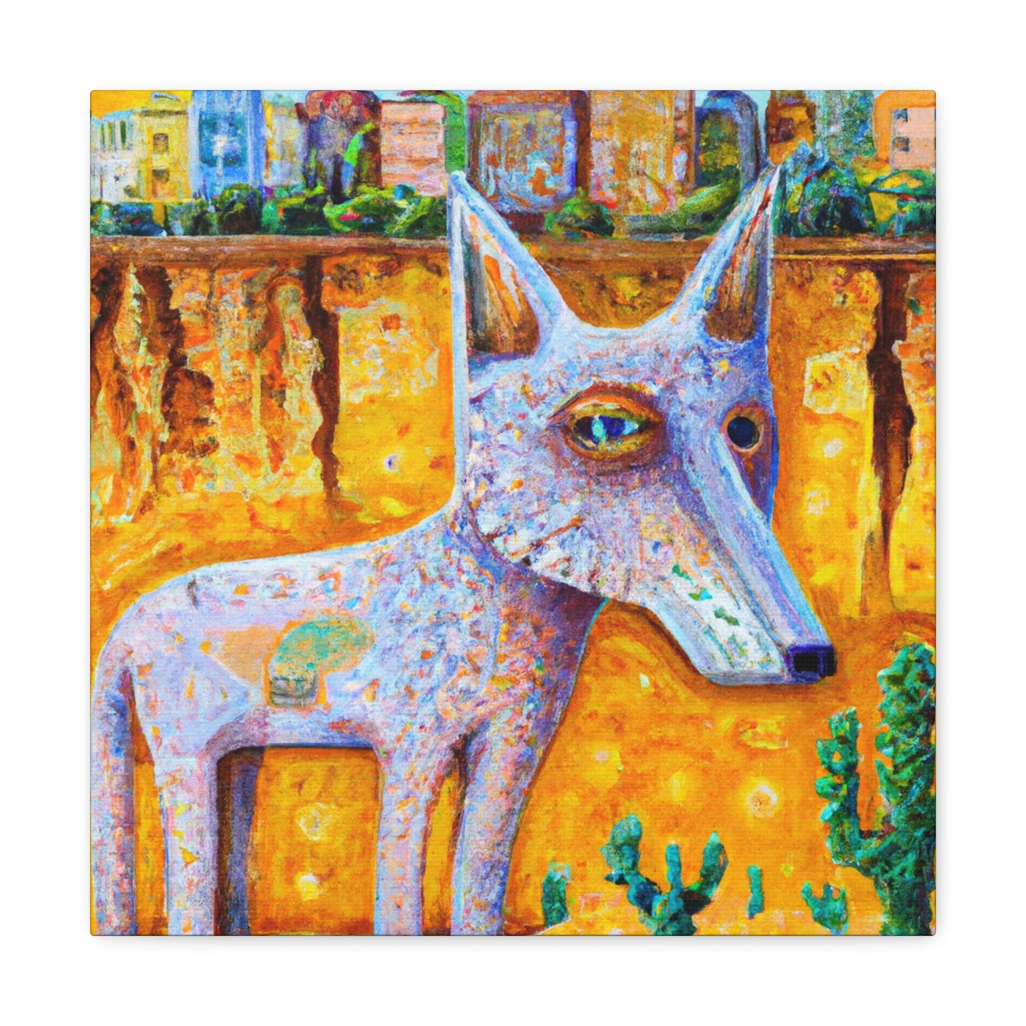 Coyote Folk Art Miracle - Canvas - Walmart.com