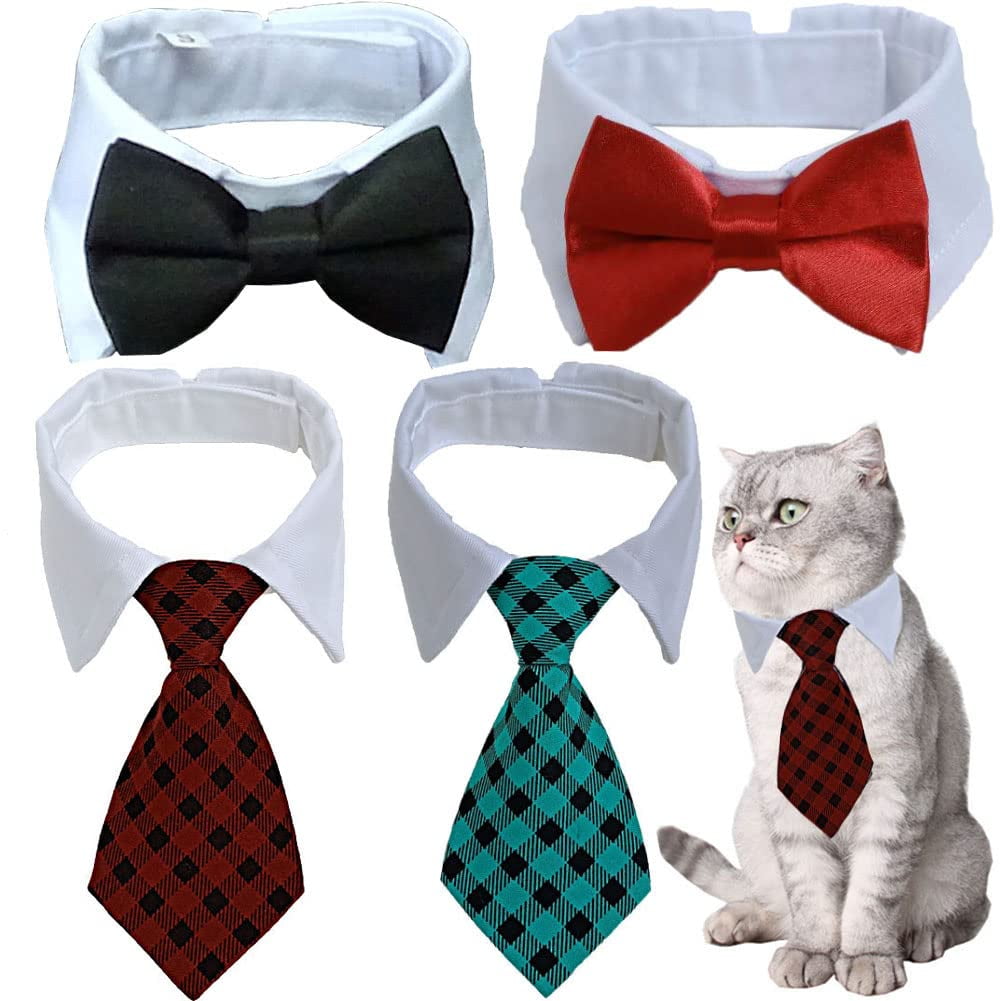 Juego de corbatas y corbatas Yosbabe para mascotas, 4 unidades ...