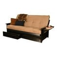 Phoenix Full Size Wood Futon Sofa Bed with Storage in Black Finish ...