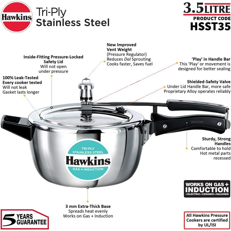 Hawkins Pressure Cooker Logo 2.03 Kgt Stainless Steel Hawkins Miss
