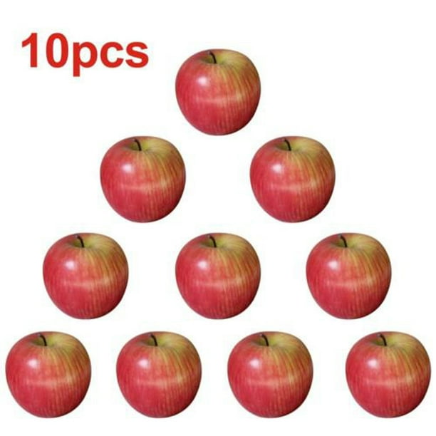 10pcs Large Artificial Fake Red Green Apples Fruits Kitchen Home Food ...