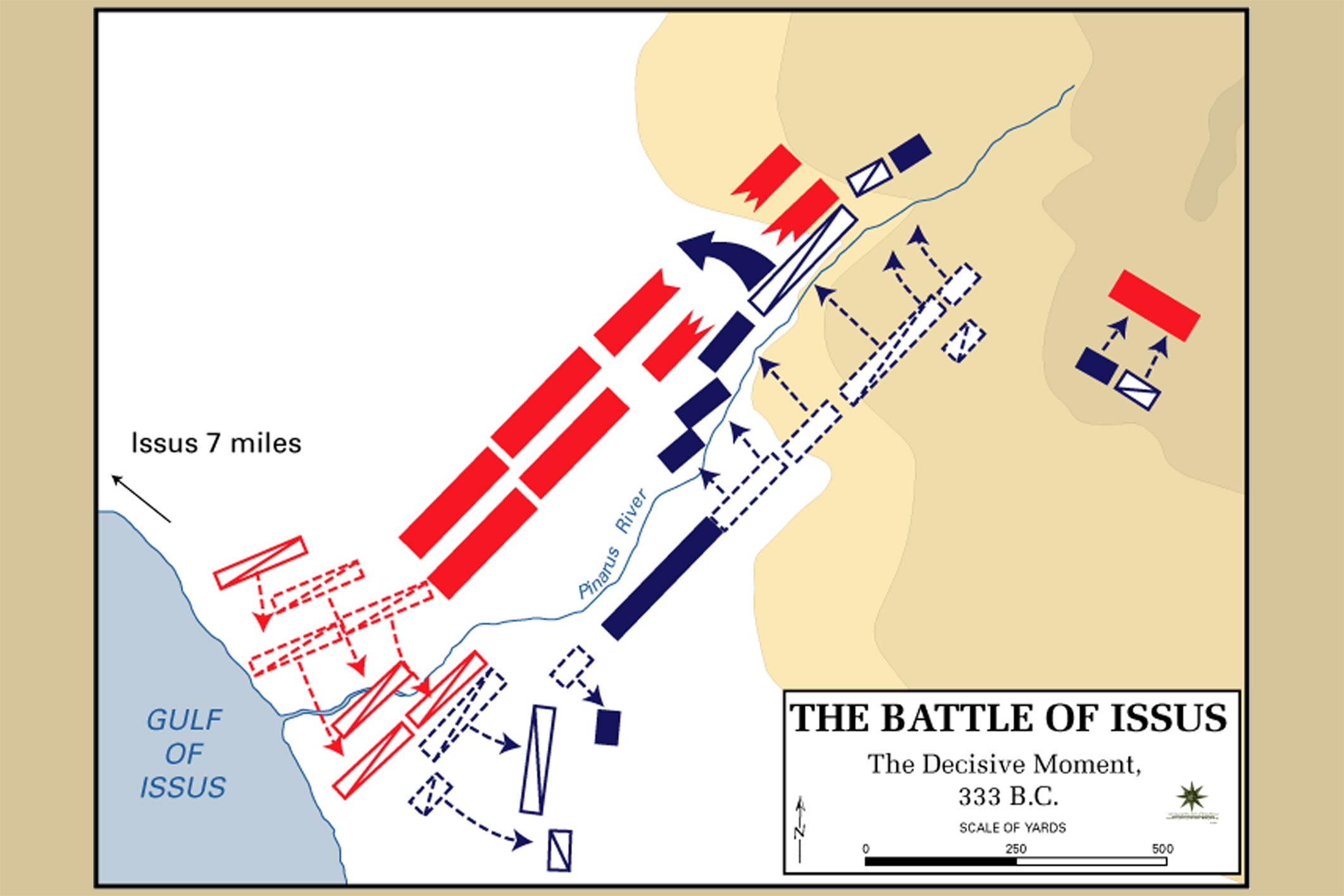 24x36 gallery poster, Alexander the Great, Map of Battle of Issus, 333 ...