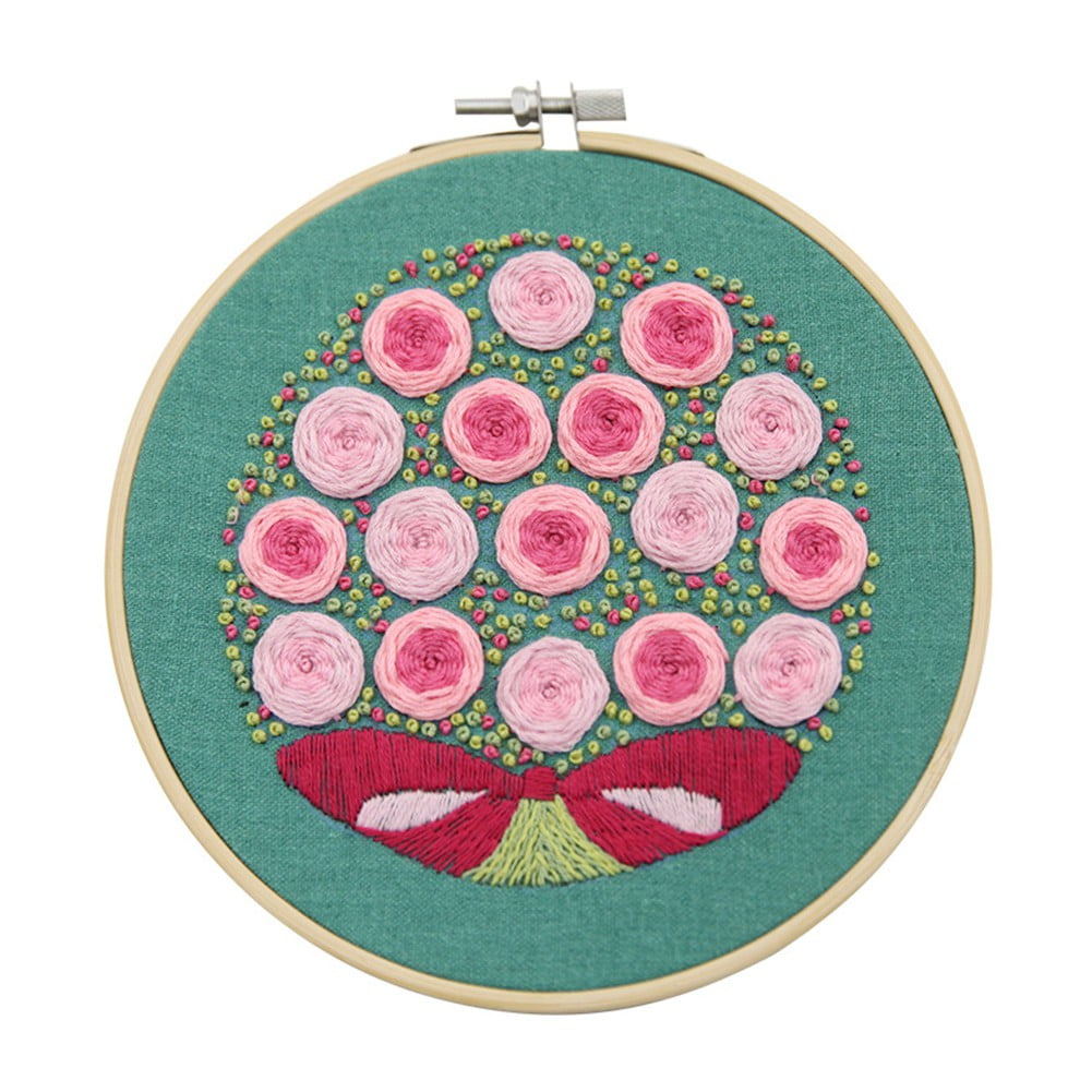 Embroidery Starter Kits with Flowers Pattern for Adults Beginners ...