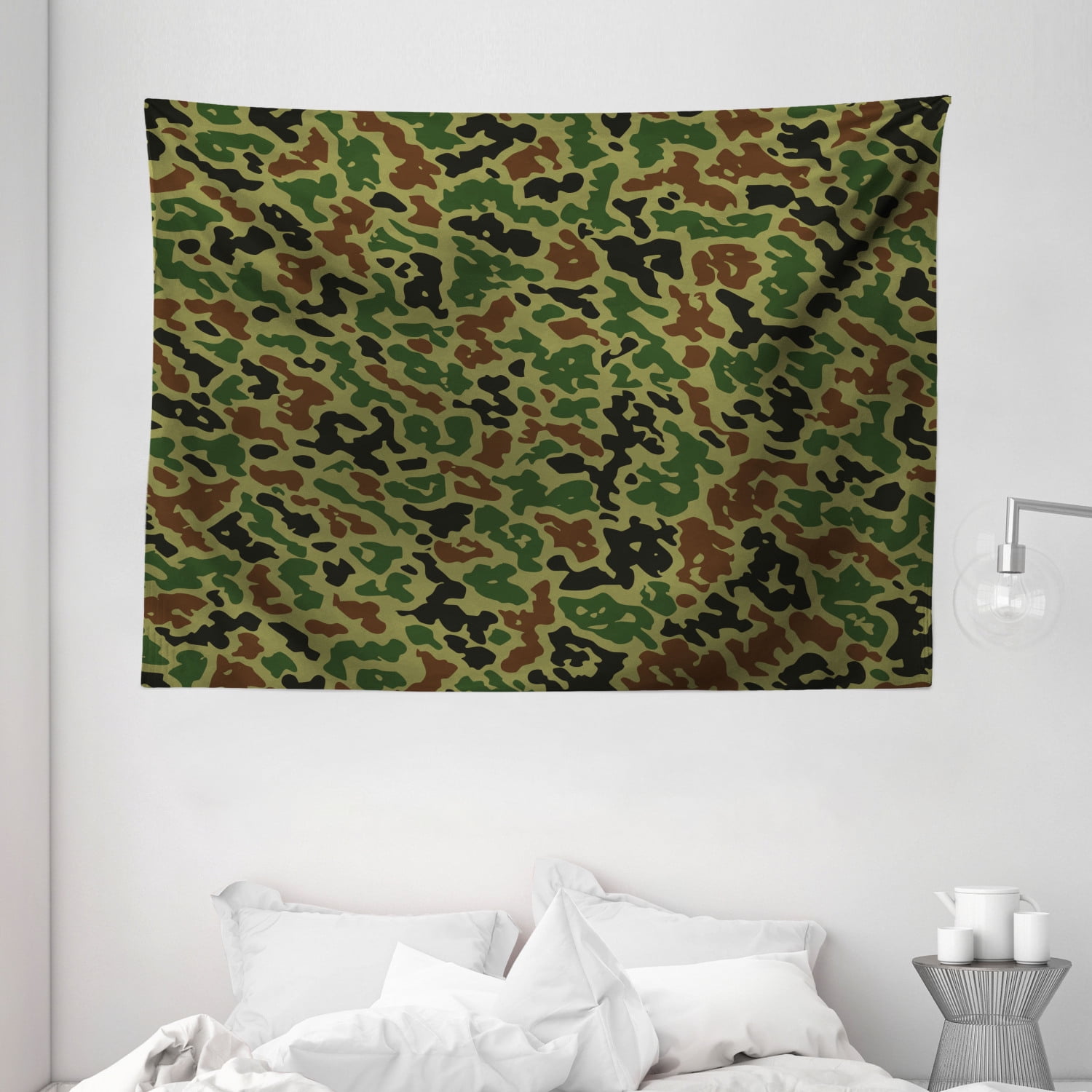 Camo Tapestry Military Summer Camouflage Pattern Grungy Texture Hidden