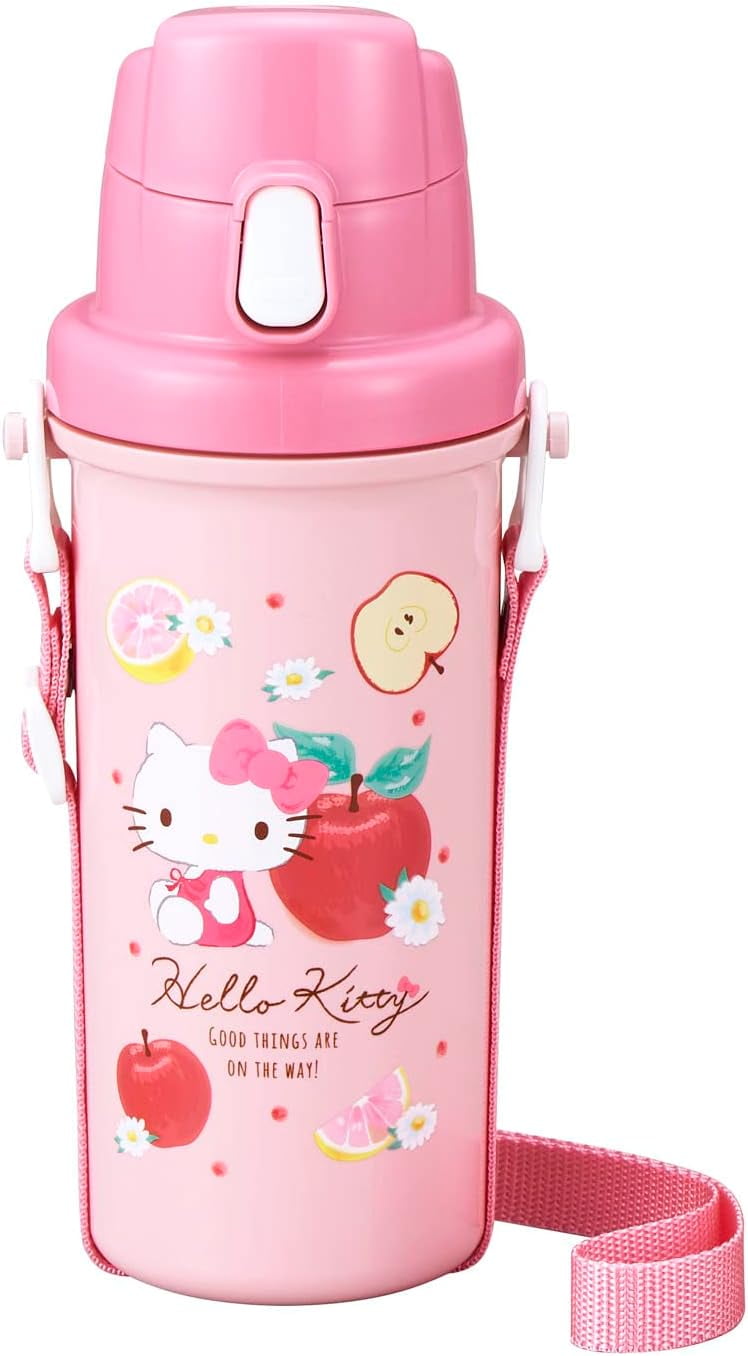 Hello Kitty Water Bottle from Japan with Push-Button Cover and Carrying ...