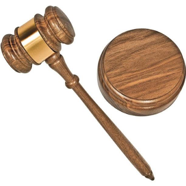 Advantus Wood and Brass Gavel Set - Walmart.com